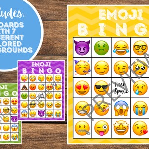 Emoji Bingo Emoji Printable Bingo Instant Download Emoji Party 20 Emoji ...