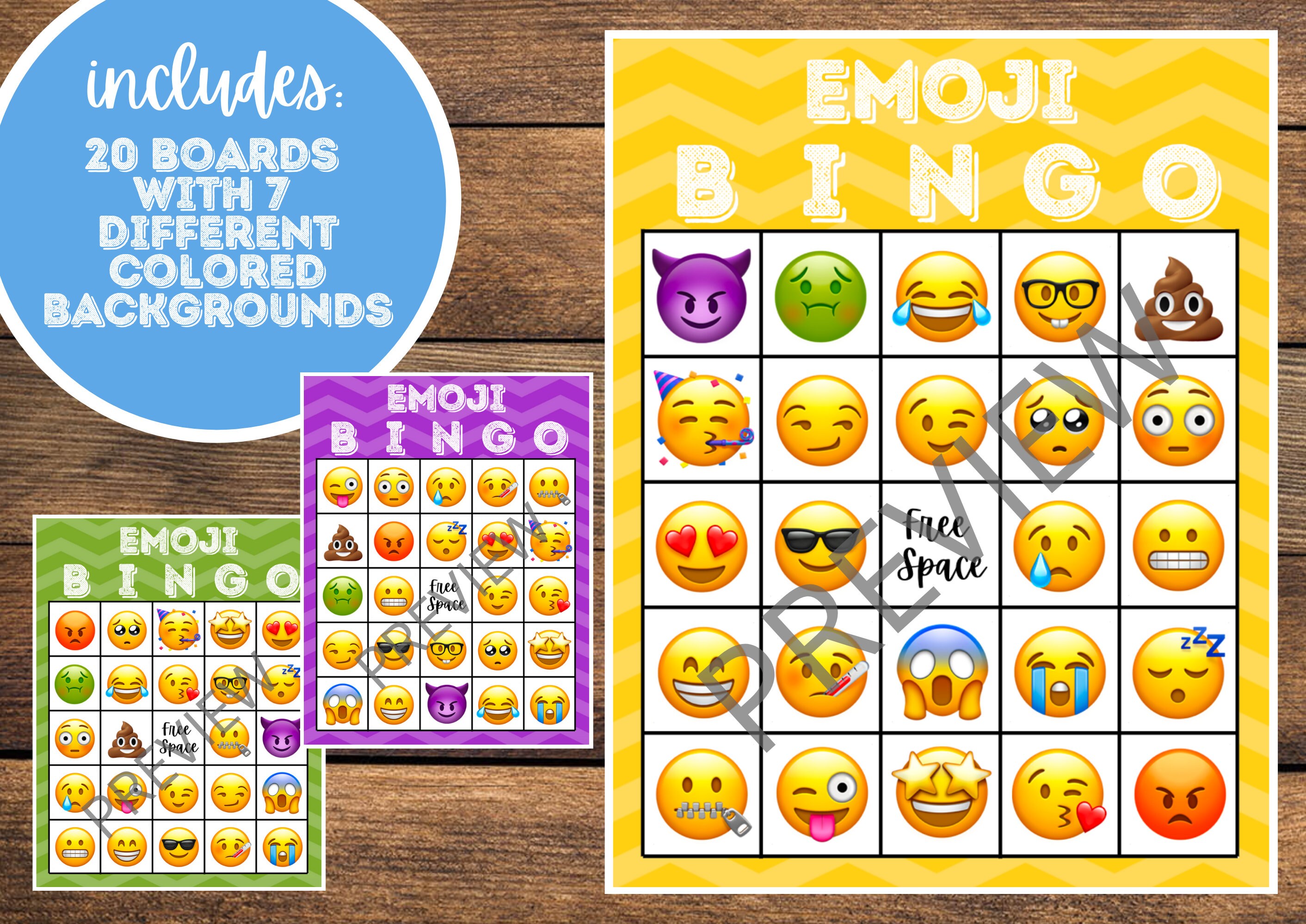Emoji Bingo Emoji Printable Bingo Instant Download Emoji - Etsy Canada