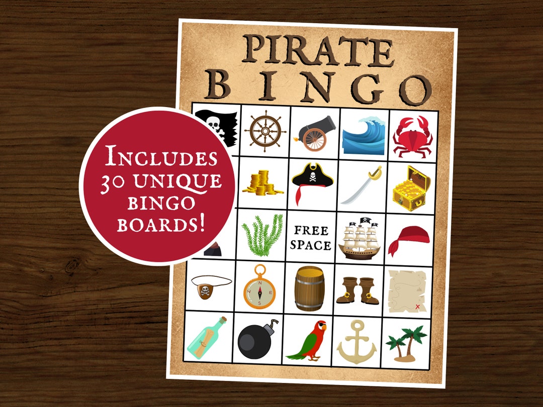 Pirate Bingo | Pirate Birthday Party | Instant Download | Set of 30 ...