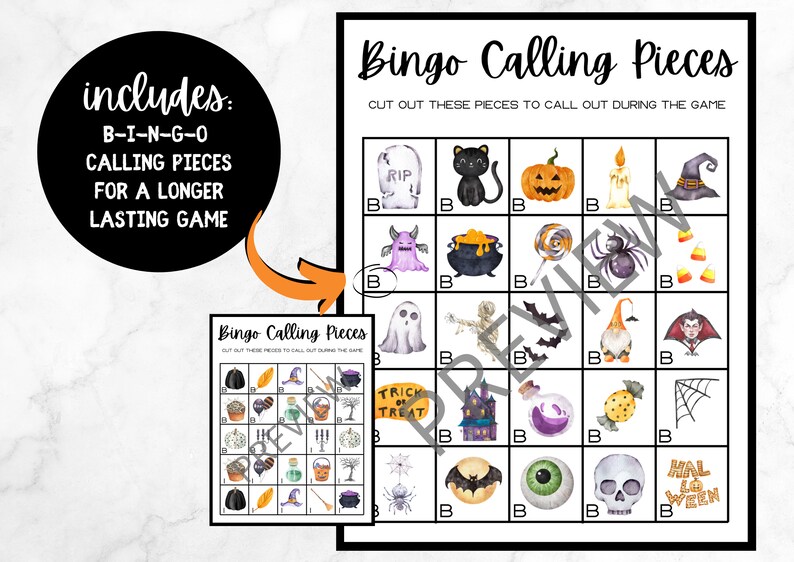 Halloween Bingo 60 Unique Boards Halloween Games Digital - Etsy