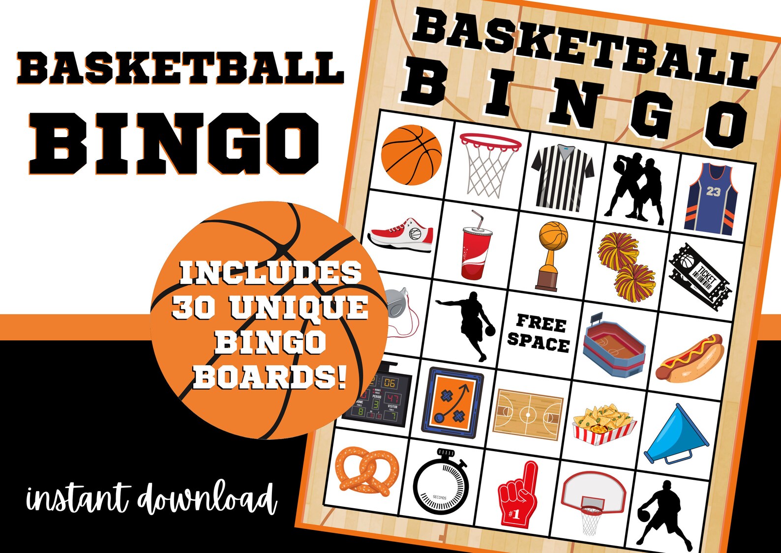 Basketball Bingo March Madness Bingo Basketball Party | Etsy