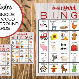 Barnyard Bingo Farm Bingo Farm Animals Bingo Digital Download - Etsy