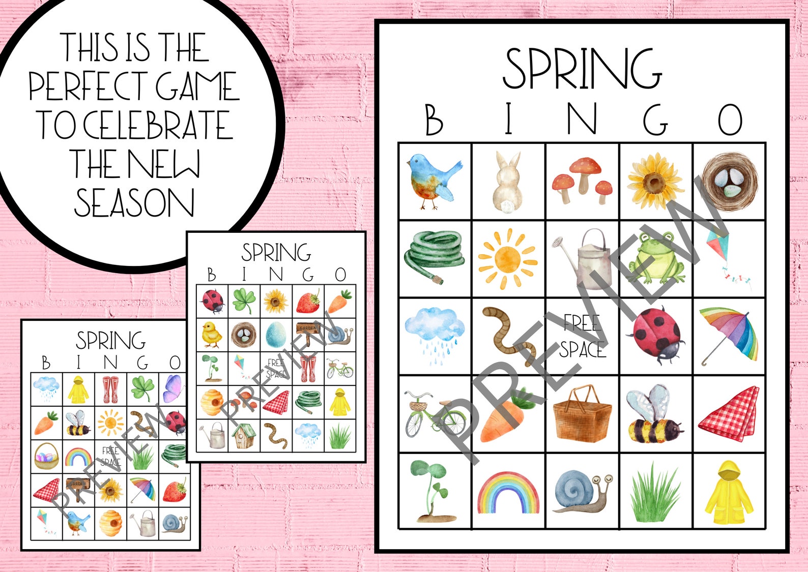 Spring Bingo Springtime Bingo Printable Spring Bingo - Etsy