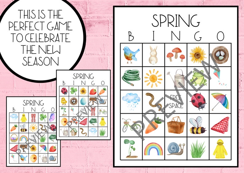 Spring Bingo Springtime Bingo Printable Spring Bingo - Etsy