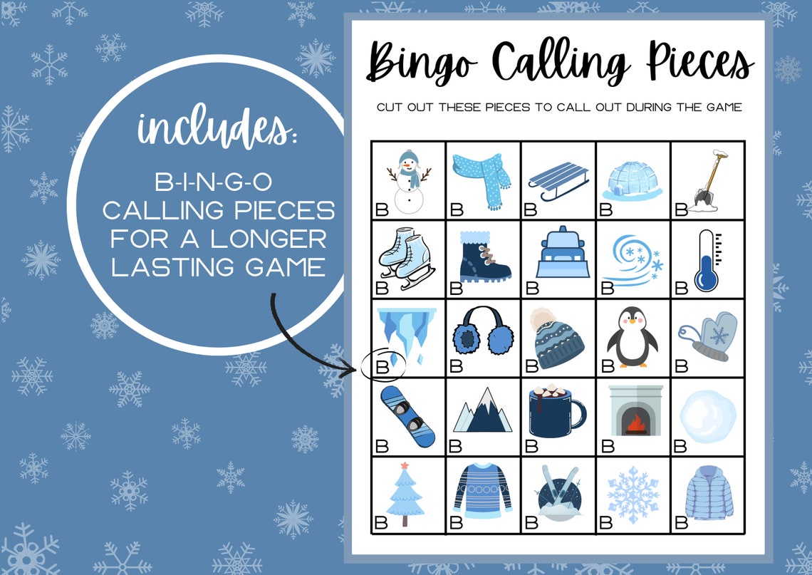 Winter Bingo Winter Wonderland Bingo Winter Printables - Etsy