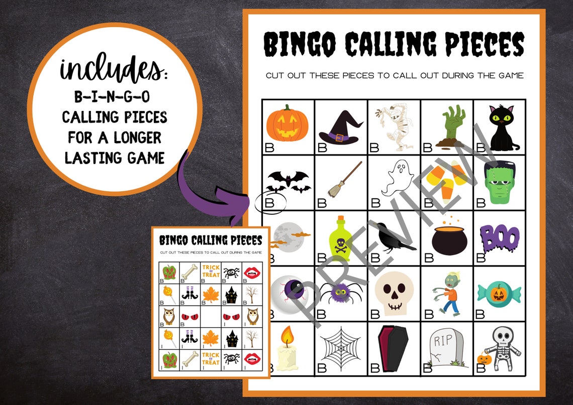 Kids Halloween Bingo 90 Unique Boards Halloween Games - Etsy