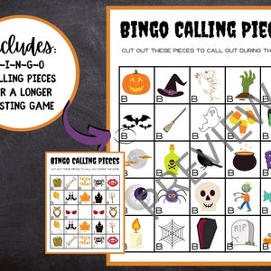 Kids Halloween Bingo 90 Unique Boards Halloween Games Digital Download ...