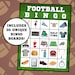 Football Bingo American Football Bingo Sports Bingo Instant Download ...