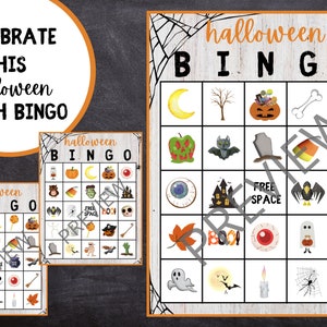 Halloween Bingo Download and Print Halloween Games Digital Download ...