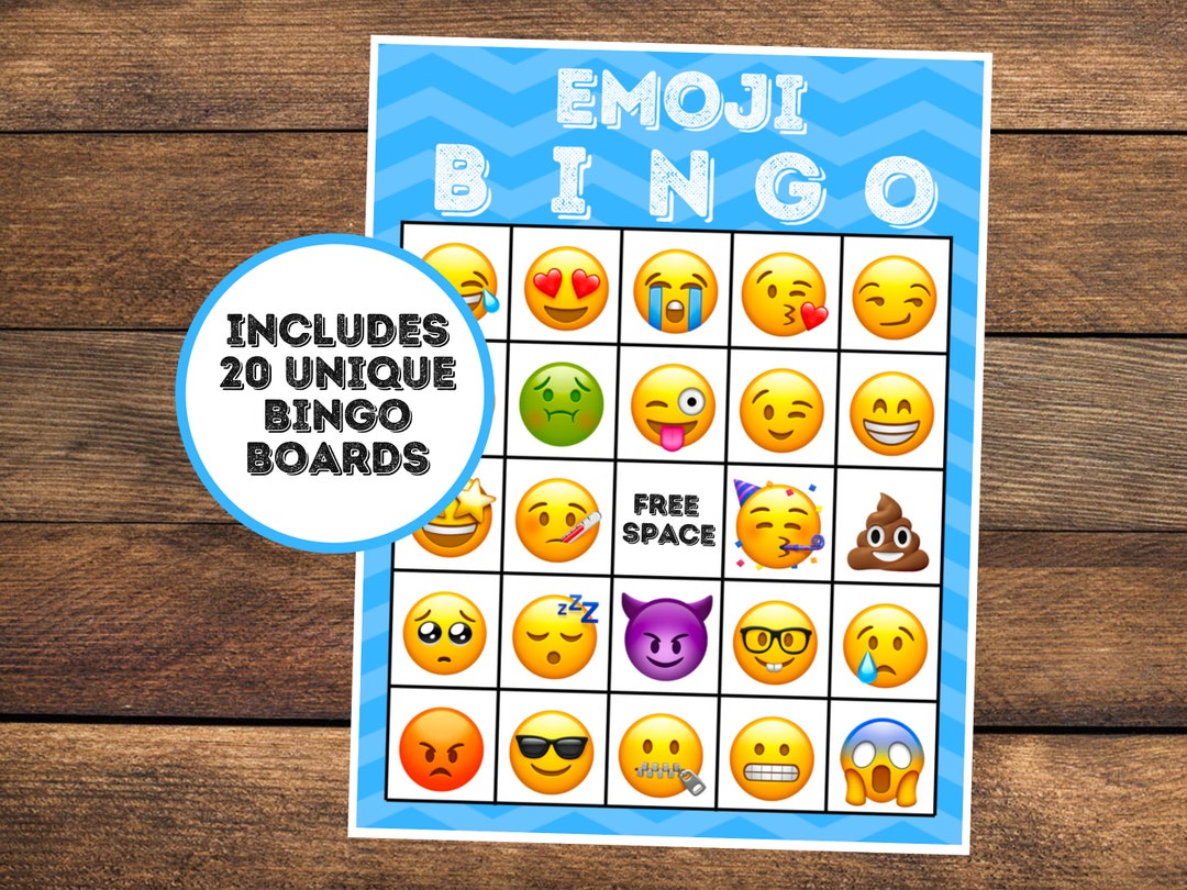 Emoji Bingo | Emoji Printable Bingo | Instant Download | Emoji Party ...