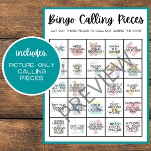 Chores Bingo | Chore Chart Bingo | Chore Charts | Chores Game ...