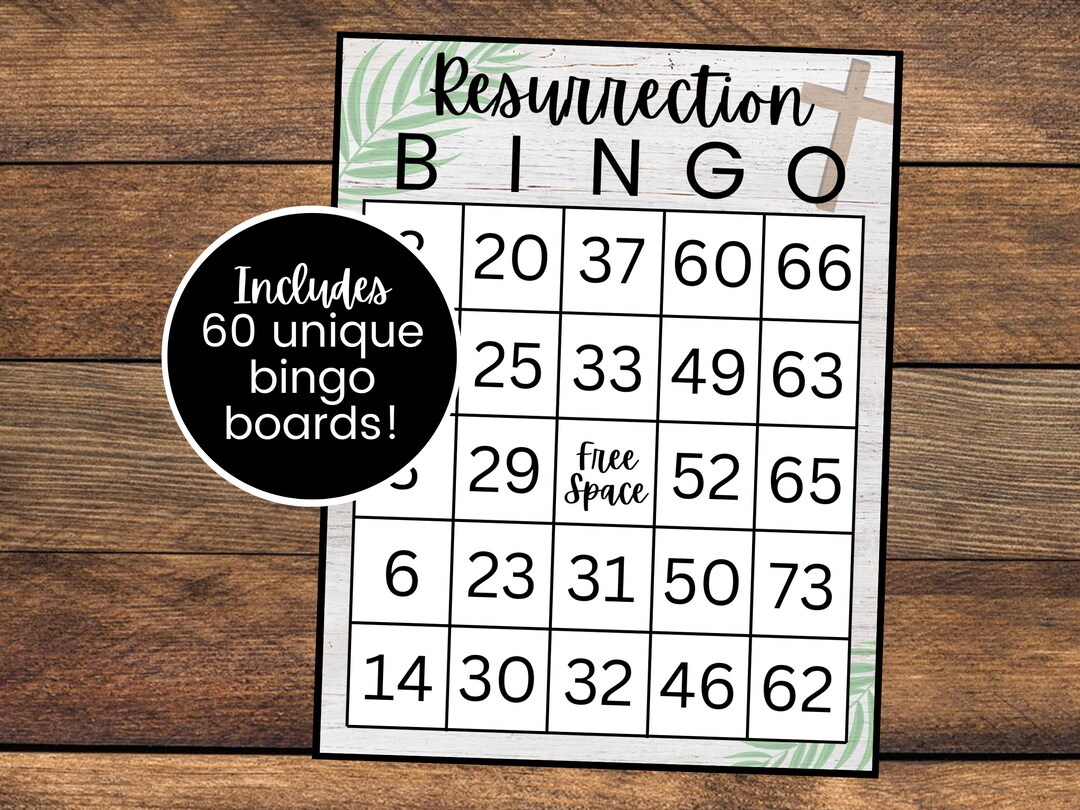 Resurrection Bingo | Easter Bible Bingo | Easter Sunday Bingo ...