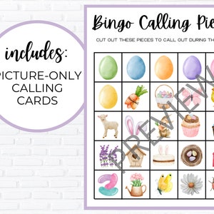 Easter Bingo Spring Bingo Printable Easter Bingo Instant Download ...