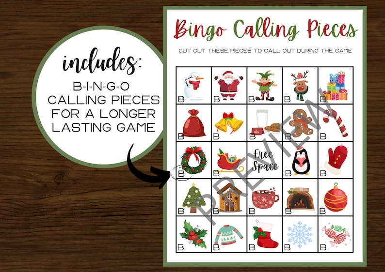 Christmas Bingo Christmas Game Holiday Bingo Winter - Etsy