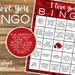 I Love You Bingo Valentine's Bingo Instant Download Valentine's Day ...