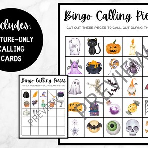 Halloween Bingo 60 Unique Boards Halloween Games Digital - Etsy