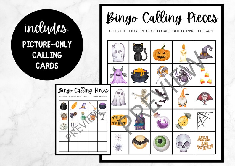 Halloween Bingo 60 Unique Boards Halloween Games Digital - Etsy