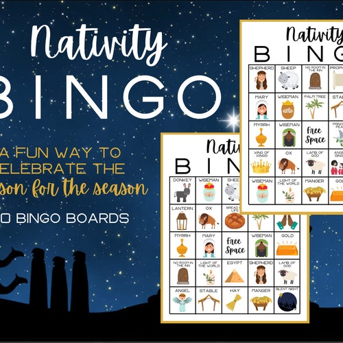 Nativity Bingo Christmas Bingo Christ Birth Bingo - Etsy