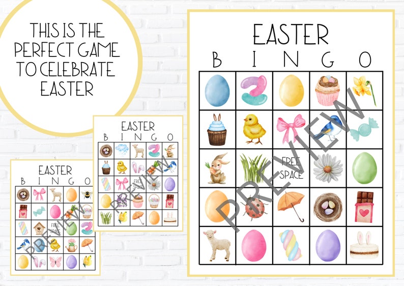 Easter Bingo Spring Bingo Printable Easter Bingo Instant - Etsy