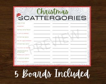 Holiday Scattergories Game - Etsy