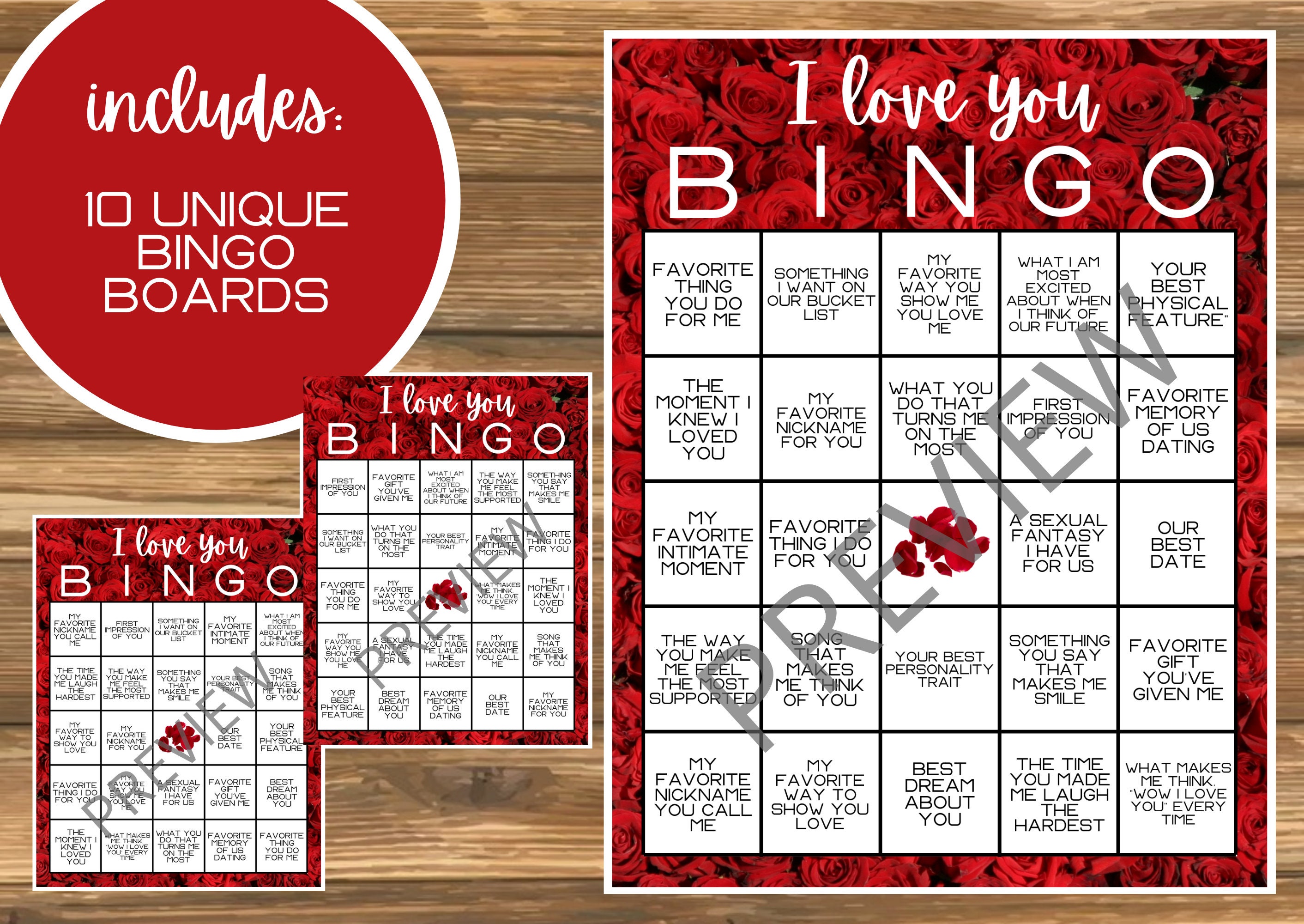 I Love You Bingo Valentine's Bingo Instant Download - Etsy