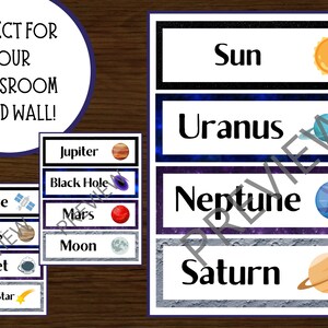 Outer Space Word Wall Outer Space Vocabulary Cards Instant Download ...