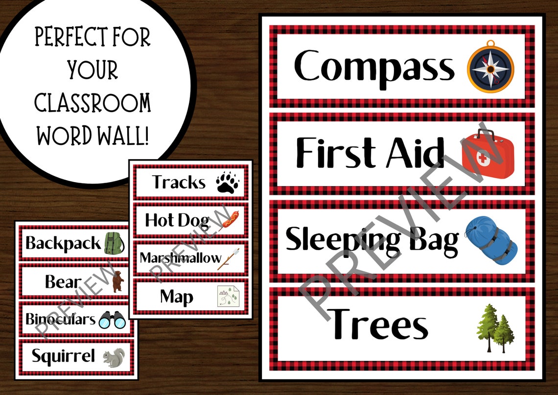 Camping Word Wall Forest Word Wall Woods Word Wall | Etsy