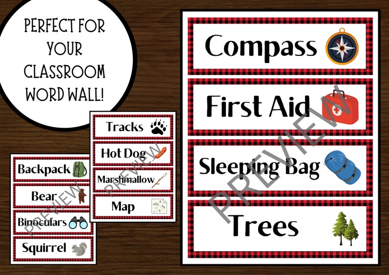 Camping Word Wall Forest Word Wall Woods Word Wall | Etsy