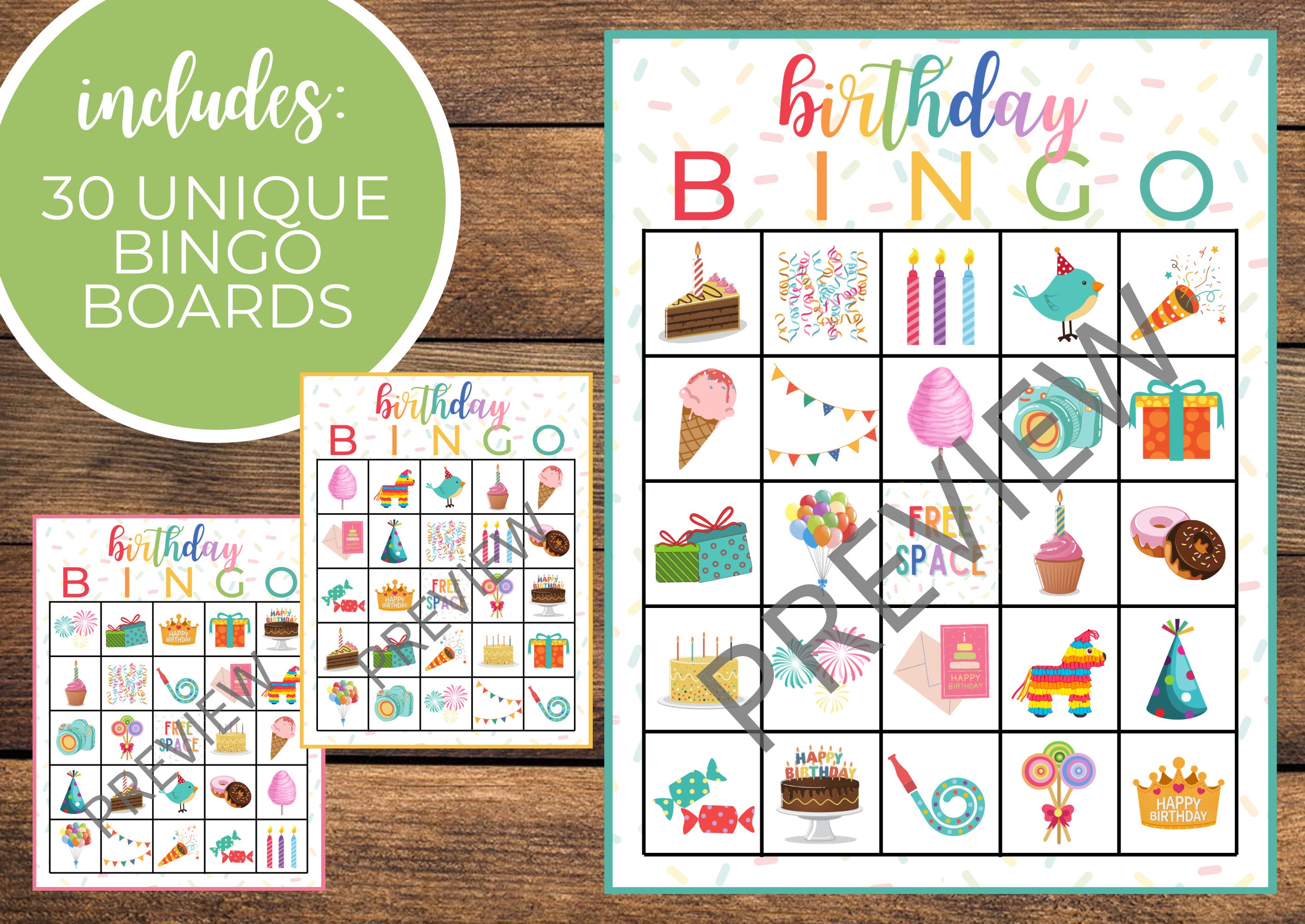 Birthday Bingo Birthday Party Bingo Birthday Party Game | Etsy