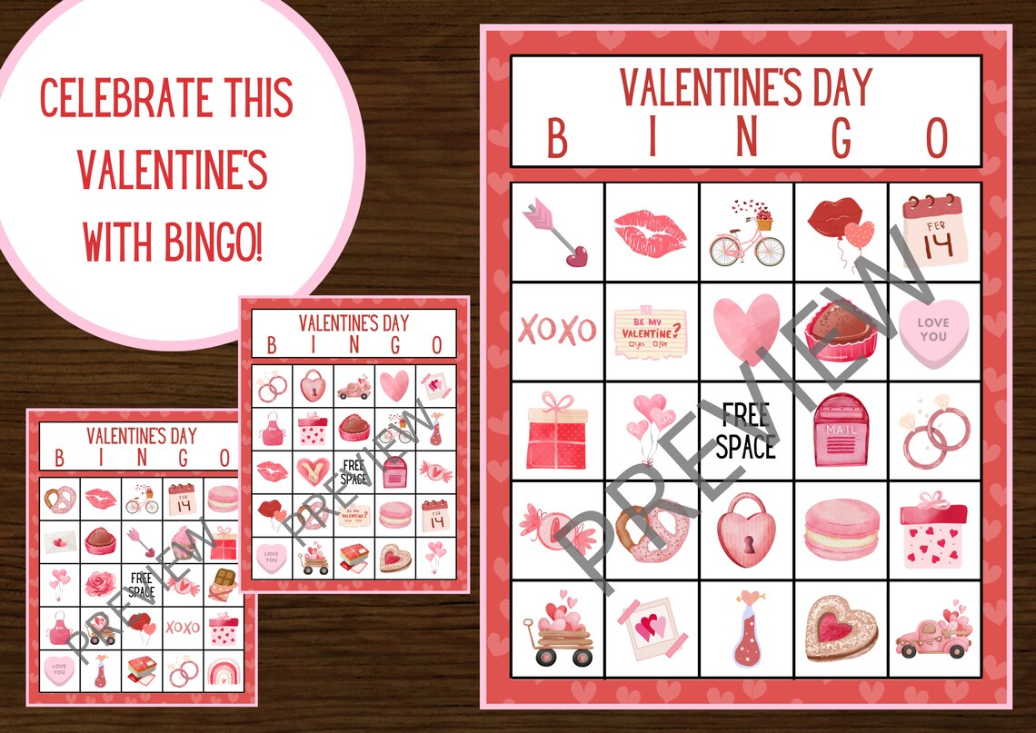 Valentine's Day Bingo Valentines Bingo Love Bingo - Etsy