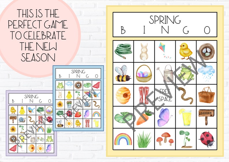 Spring Bingo Springtime Bingo Printable Spring Bingo - Etsy