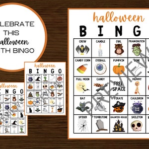 Halloween Bingo 30 Unique Boards Halloween Games Digital - Etsy