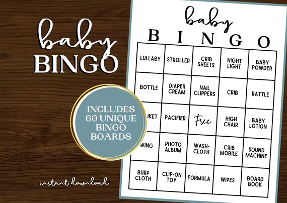 Baby Shower Bingo Baby Shower Games Printable Baby Shower - Etsy