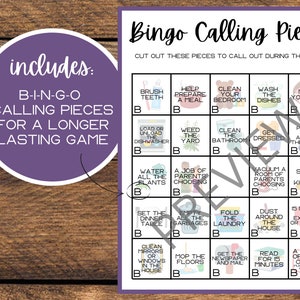 Chores Bingo Chore Chart Bingo Chore Charts Chores Game Cleaning Bingo ...