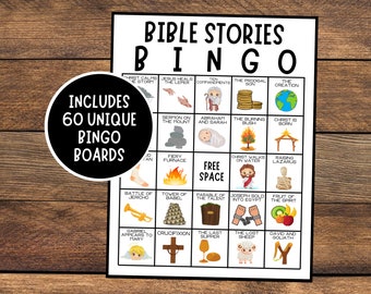 Bible Bingo Bible Stories Bingo Bible Story Bingo Religious Bingo ...