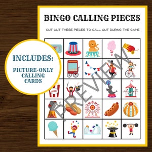 Carnival Bingo | Carnival Party | Carnival Birthday | Circus Carnival ...