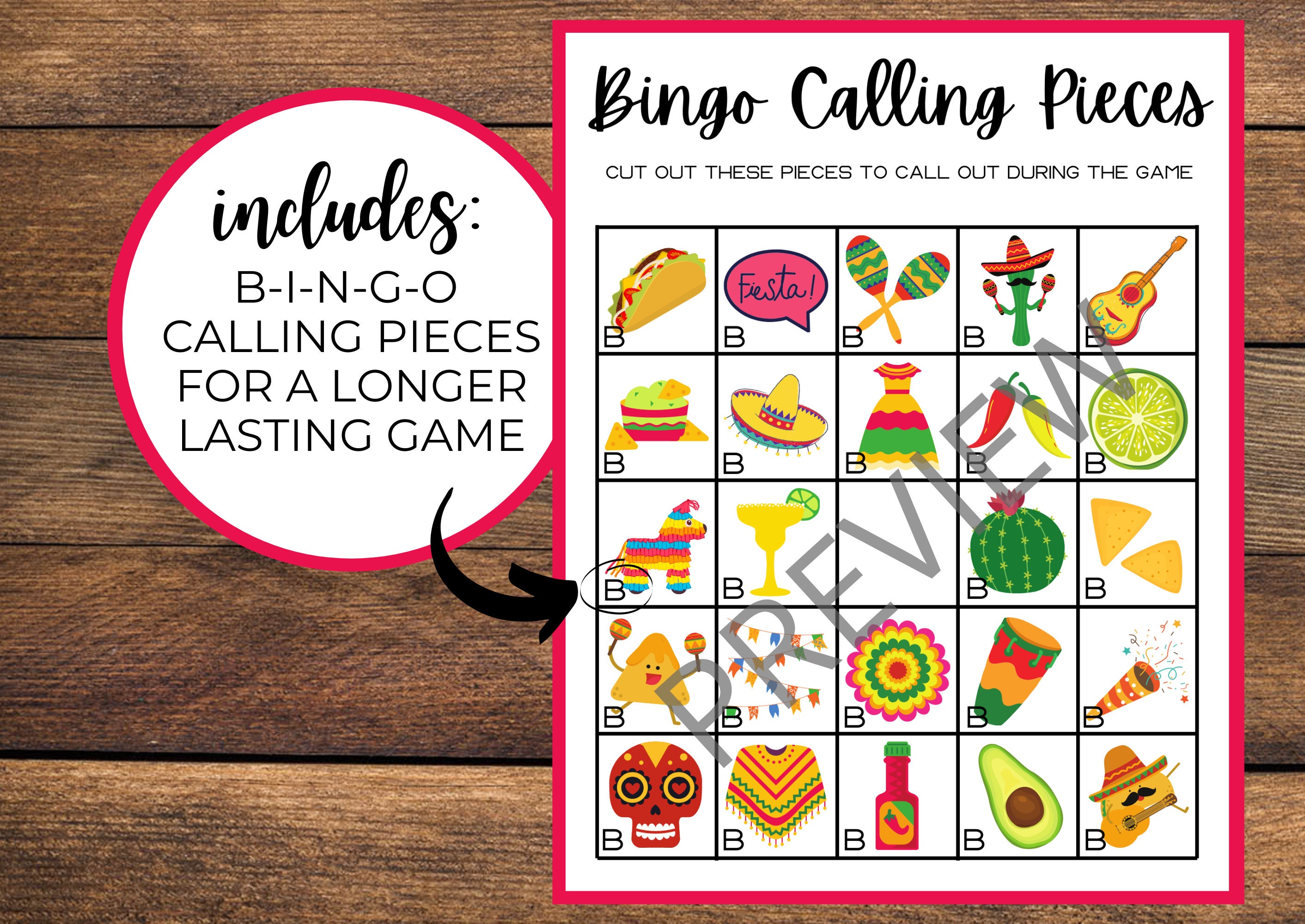 Fiesta Bingo Fiesta Printable Bingo Instant Download 30 - Etsy