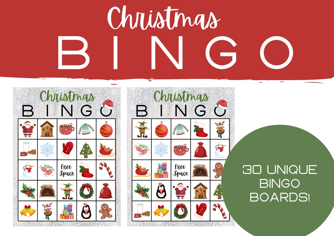 Christmas Bingo Christmas Game Holiday Bingo Winter - Etsy