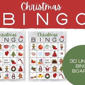 Christmas Bingo Christmas Game Holiday Bingo Winter Bingo Digital ...