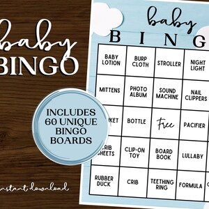 Baby Shower Bingo Baby Shower Games Instant Download Printable Baby ...
