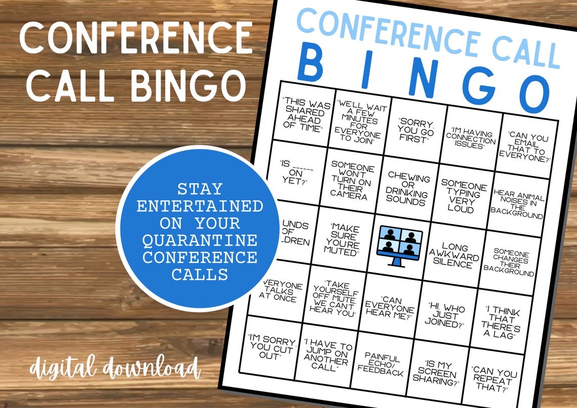 Conference Call Bingo Zoom Bingo Printable Conference Call - Etsy