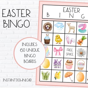 Easter Bingo Spring Bingo Printable Easter Bingo Instant Download ...