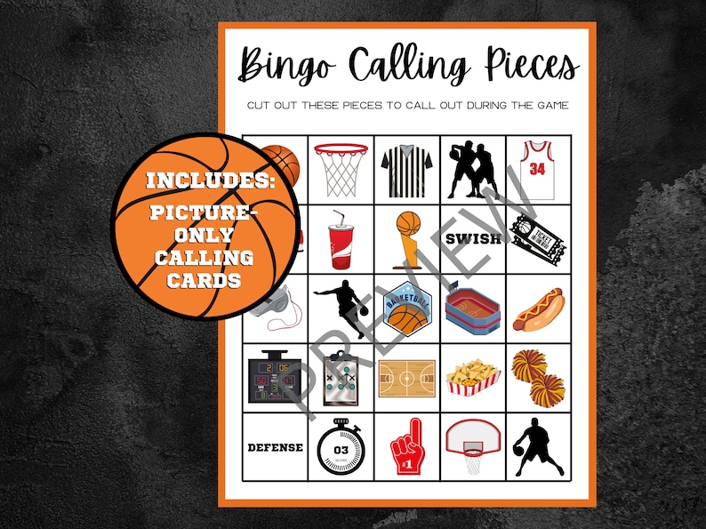 Basketball Bingo Game | 30 Unique Cards (instant Download) - Etsy