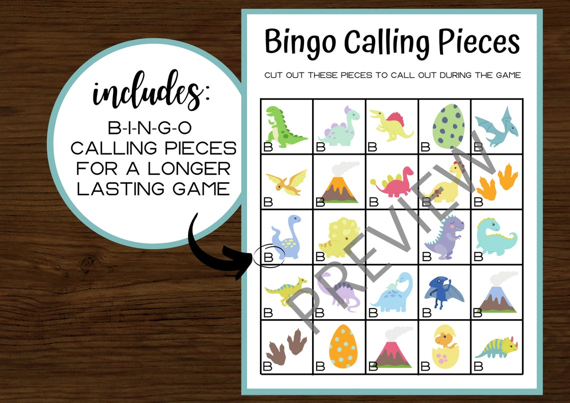 Dinosaur Bingo Dinosaur Birthday Party Dinosaur Game | Etsy