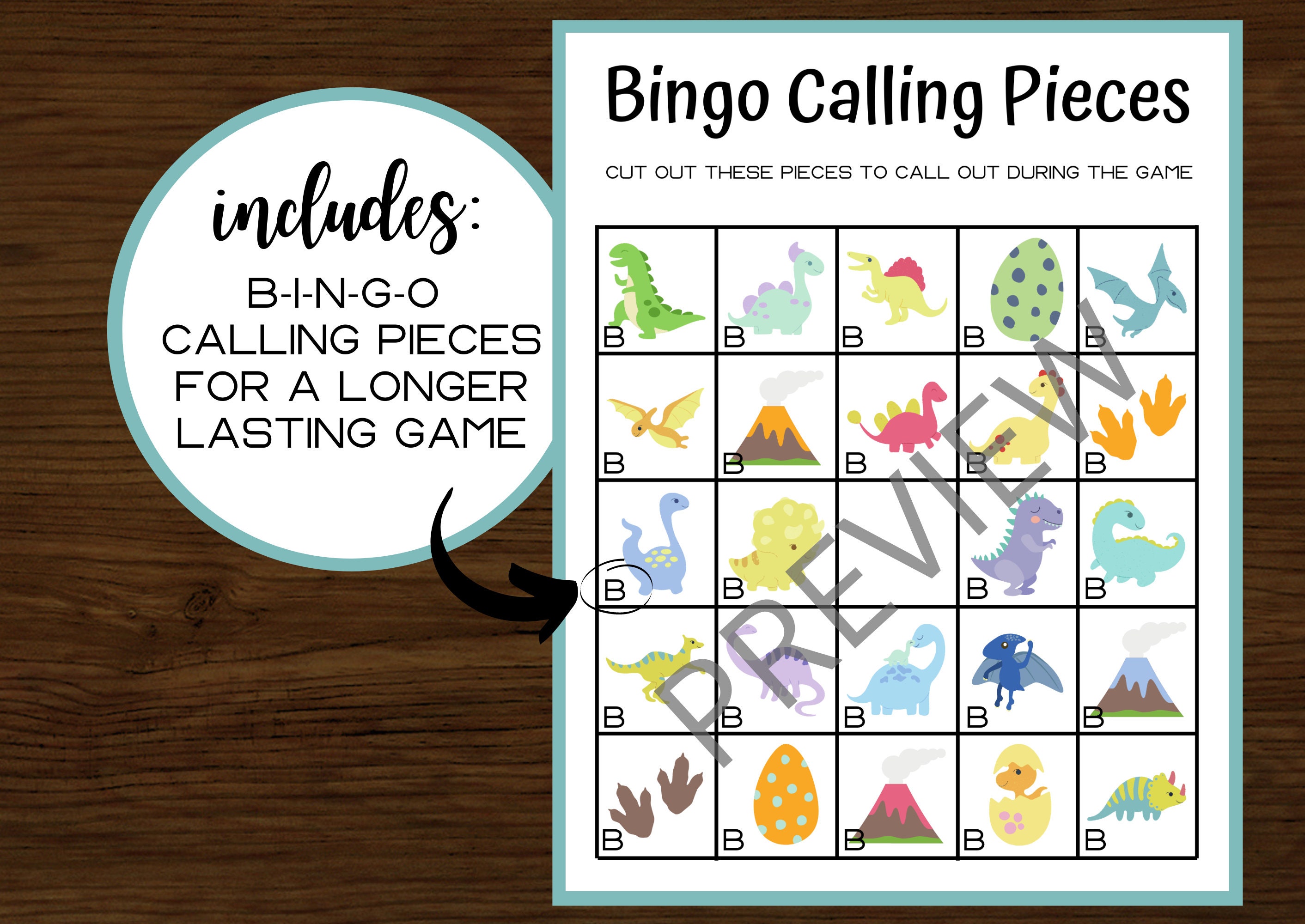 Dinosaur Bingo Dinosaur Birthday Party Dinosaur Game | Etsy
