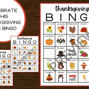 Thanksgiving Bingo | 30 Unique Boards | Thanksgiving Games | Digital ...