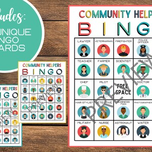 Community Helpers Bingo Community Helpers Game Instant Download Career ...