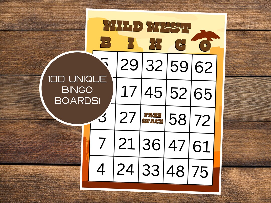 Wild West Bingo | Wild West Party Game | Wild West Birthday | Instant ...
