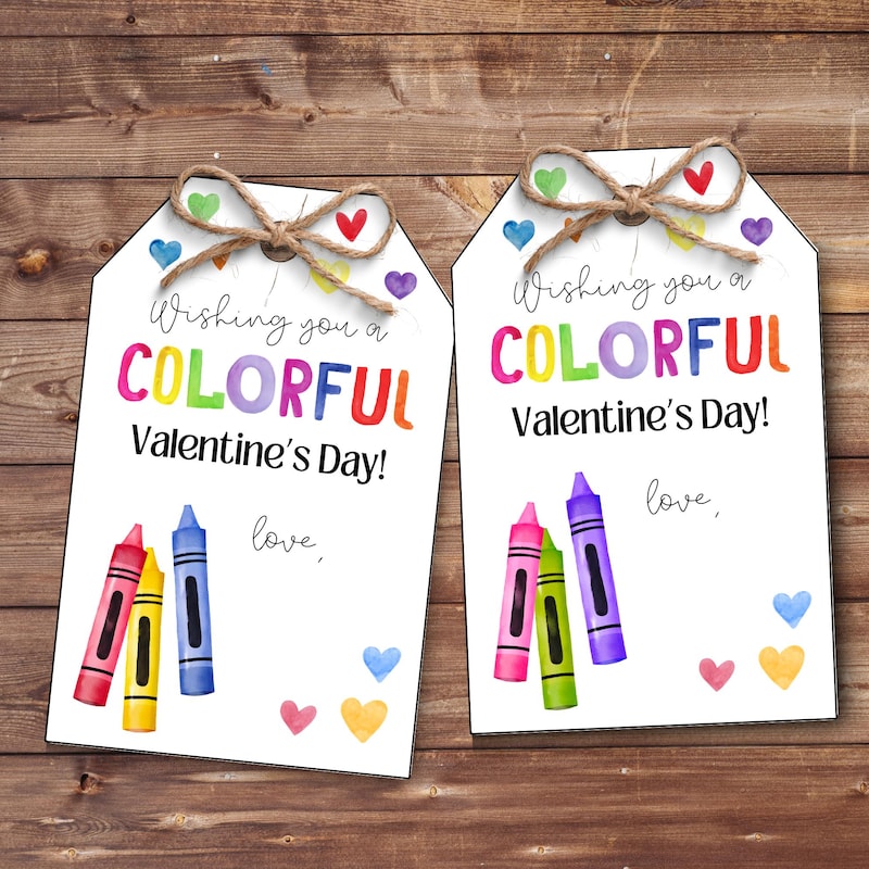 Valentines Crayon Label - Etsy UK