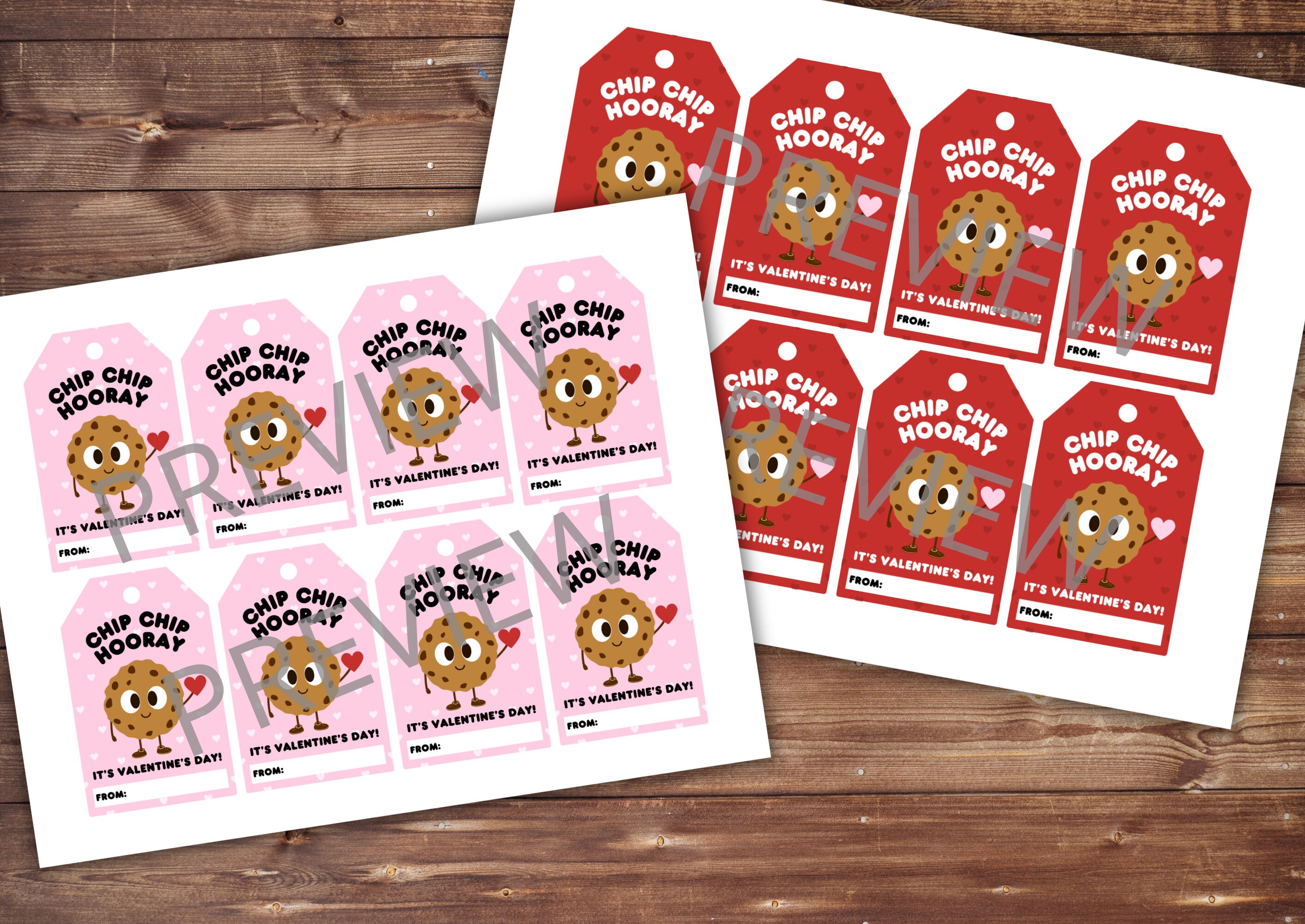 Cookie Valentine Printable | Valentine Cookie Tags | Chip Chip Hooray ...
